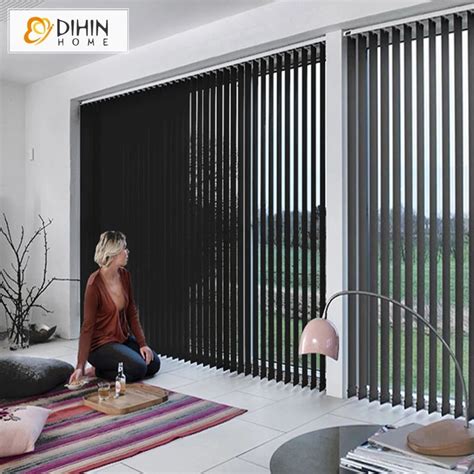모던 블랙 컬러 두꺼운 롤러 셔터 수직 블라인드 Hanas 차광 맞춤형 커튼 고품질 무료 배송 Aliexpress