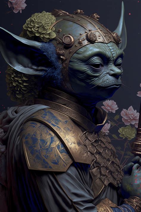 Ai Generated Japanese Samurai Style Art Inspired By Star Wars Mono