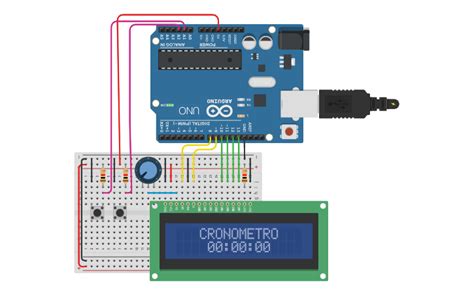Circuit Design Cronómetro Interrupciones Tinkercad