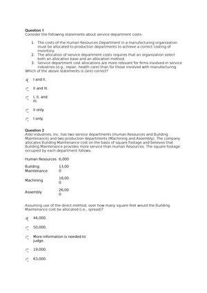 Quiz Questions CVP Quiz Material Assignment Questions CVP Exercise Target Profit