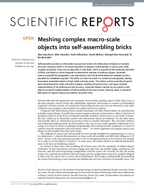 pdf meshing complex macro scale objects into self assembling bricks