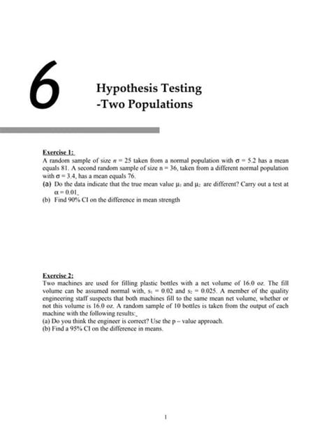 Practice Test Ch 9 Inferences From Two Samples Pdf