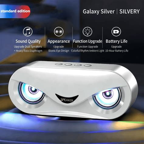 Bluetooth Speaker With Bionic Eye Design Supports Usb Tf Card Aux Interface Featuring