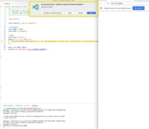 Terminal Link Debugging Trusted Domains Dialog Gets In The Way · Issue