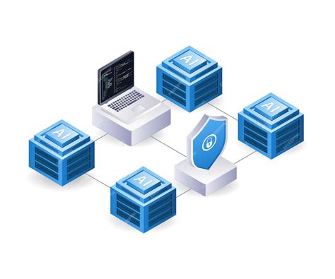 Premium Vector Artificial Intelligence System Security Management Flat Isometric 3d Illustration