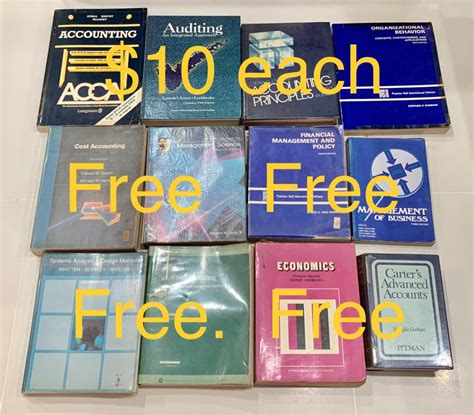 Accounting Auditing Management Economics Textbooks Top Row Are For