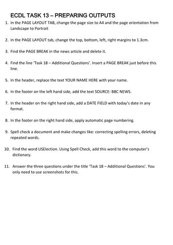 Icdl Word Processing Teaching Resources