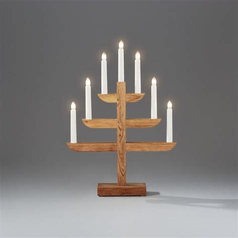 7 Bulb Candlestick Oiled Oak Nel 2025 Natale