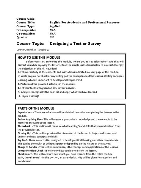 Eapp Module3 2qw5 Pdf Survey Methodology Questionnaire