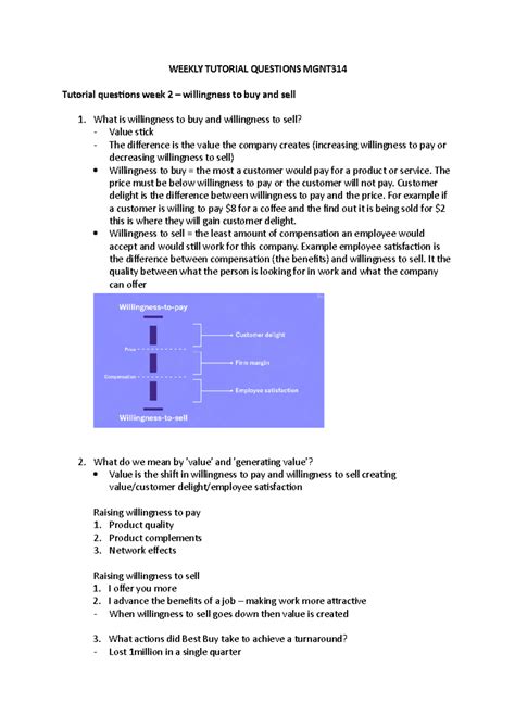Tutorial Questions Weekly Tutorial Questions Mgnt Tutorial Questions Week 2 Willingness To