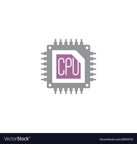 Processor Chip Related Icon On Background Vector Image