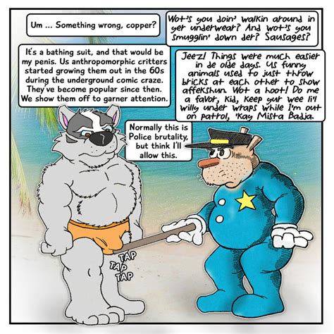 Rule Annoyed Anthro Badger Barefoot Beach Black Border Black Clothing Black Eyes Black Hat