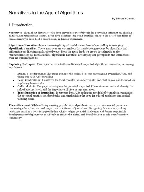 Narratives In The Age Of Algorithms Download Free Pdf Artificial