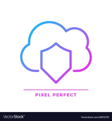 Cloud Security Pixel Perfect Gradient Linear Icon Vector Image