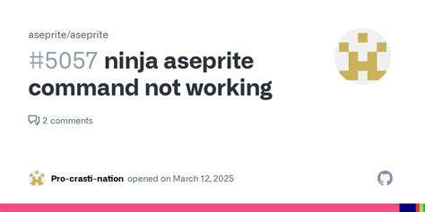 Ninja Aseprite Command Not Working · Issue 5057 · Asepriteaseprite