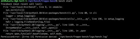 PermissionError Errno Permission Denied Opt Bench Frappe Bench Logs Bench Log Setup