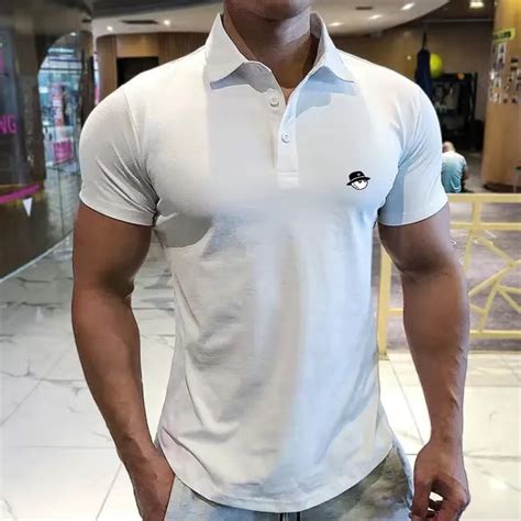 남성용 골프 의류 라펠 티셔츠 커브드 헴 스포츠 폴로 셔츠 비즈니스 반팔 빠른 건조 골프 유니폼 최고 품질 여름 Aliexpress
