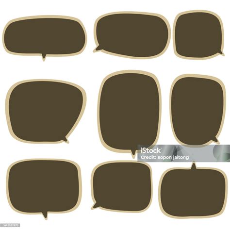 흰색 배경에 말풍선을 설정합니다 채팅 상자 또는 채팅 벡터 정사각형 및 낙서 메시지 또는 통신 아이콘 만화 및 최소 메시지 대화에 대한 클라우드 말하기 가격에 대한 스톡