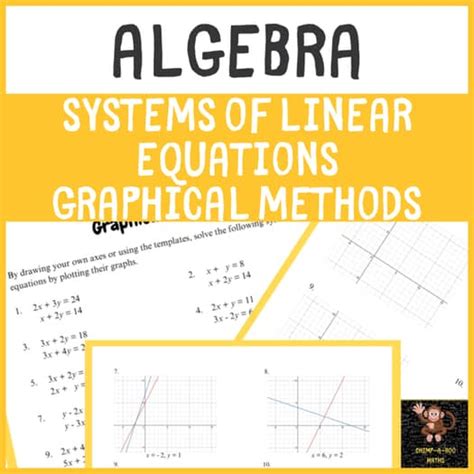 Algebra Systems Of Linear Equations Graphical Method By Chimp A Roo Maths