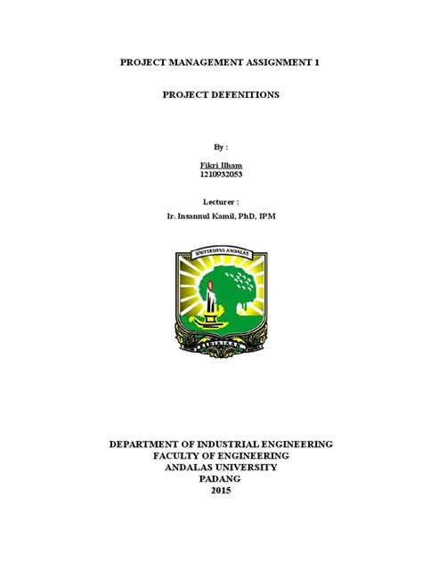 Project Management Assignment 1 Pdf