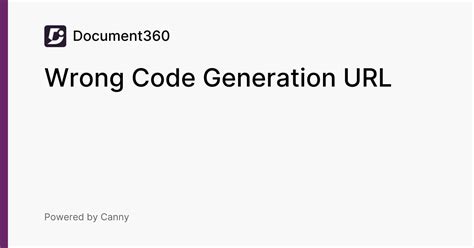 Wrong Code Generation Url Voters Document360