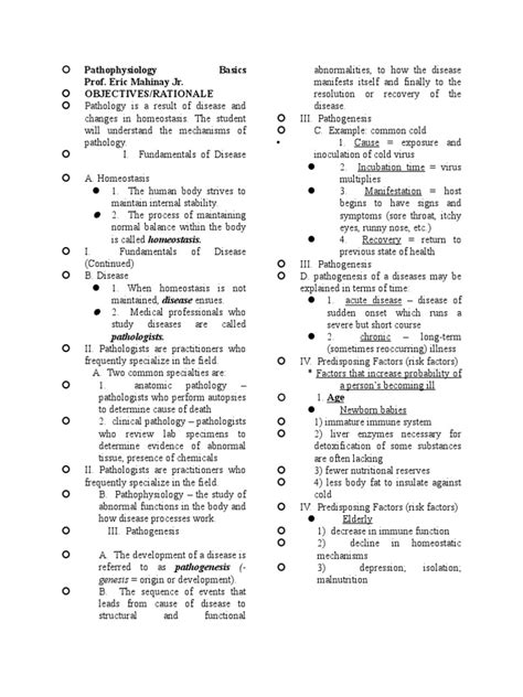 Pathophysiology Basics Pdf Pathology Infection