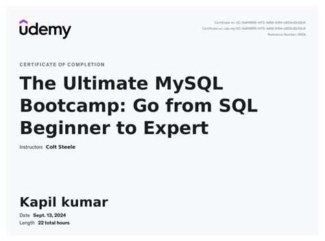 completed mysql bootcamp with help from siddharth v kapil kumar posted on the topic linkedin