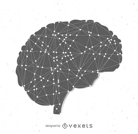 Brain Silhouette With Nodes Vector Download