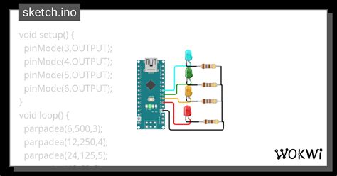 For Led Secuencial Wokwi Esp32 Stm32 Arduino Simulator