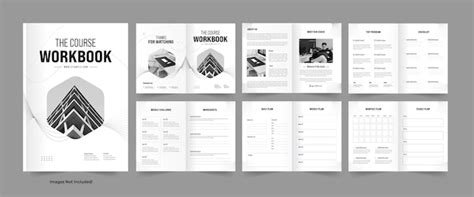 Premium Vector Course Workbook Layout Template Also Daily Planner Brochure Design