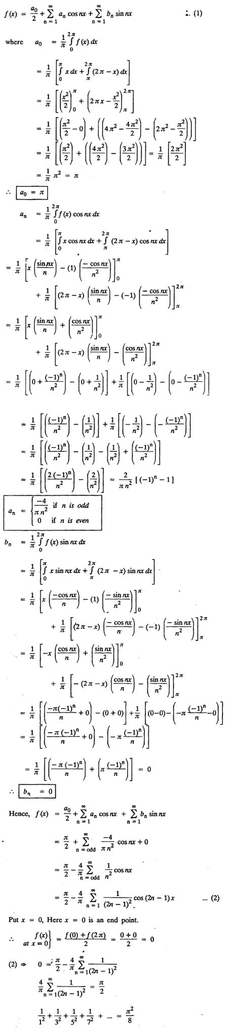 Fourier Series Definition Eulers Formula Convergence Theorem Important Formulae With