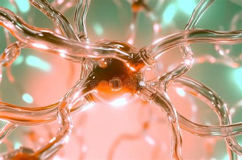 Close Up View Of Neuron Structure With Complex Connections Illustrated