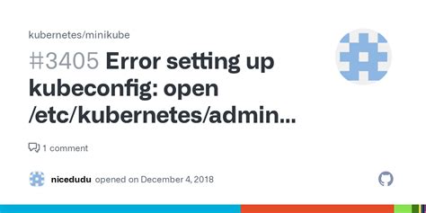 error setting up kubeconfig open etc kubernetes nf