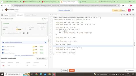 harsh kumar on linkedin day11 of 50 day code challenge problem 1 find the repeating and missing…