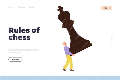 Premium Vector Rules Of Chess Landing Page Design Template With Tiny