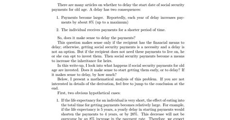 Delaying Social Security Or Not Financialindependence