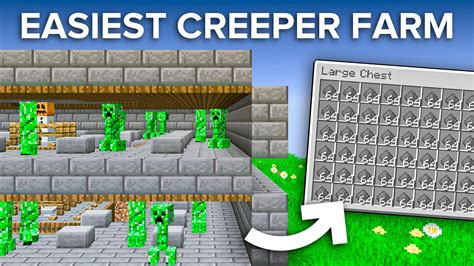 Minecraft 121 Easy Creeper Farm 1000 Gunpowder Per Hour