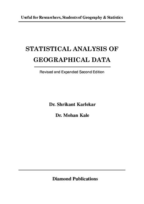 Download Statistical Analysis Of Geographical Data By Dr Shrikant Karlekar Pdf Online