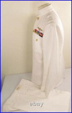 Us Navy Dress White Choker Service Uniform Coat Nwt Trousers Impressive