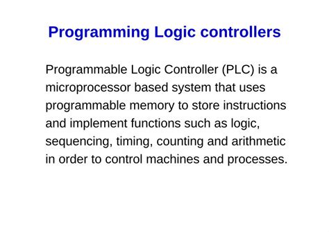 Pdf Programming Logic Controllers Tr~yalcinmefilescoursesmmgch191 Plc
