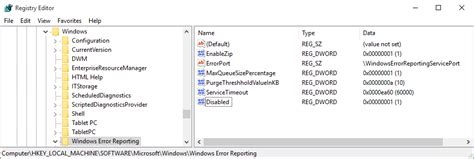 Disable Windows Error Reporting