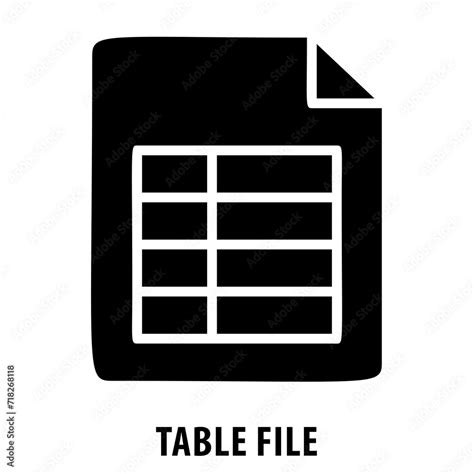 Table File Data Table Document Spreadsheet File Table File Icon