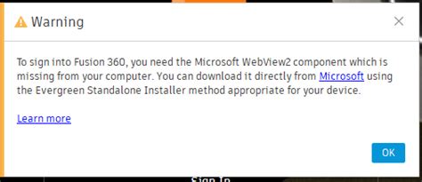 bug microsoft webview2 required to sign in webview2 runtime is already installed update more