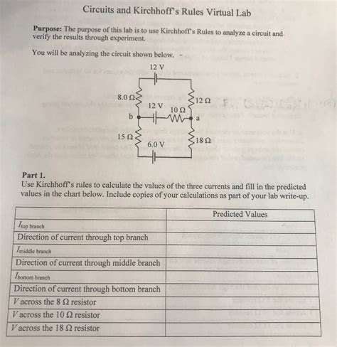 Solved Circuits And Kirchhoff S Rules Virtual Lab Purpose Chegg