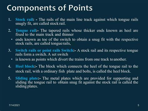 Railway Points Crossings And Components Pptx