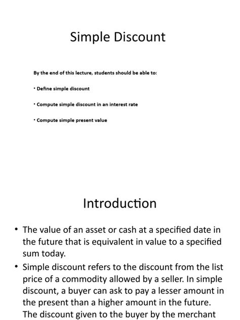 unit 2 simple discount pdf loans interest