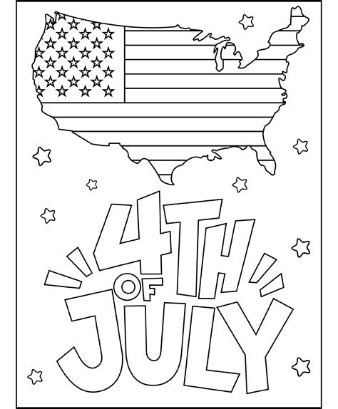 4th Of July Flag Coloring Page