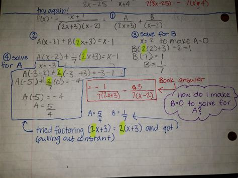 Partial Fraction Decomposition 2x 3 Is Messing Me Up How Can I Make B 0 To Solve For A Thanks