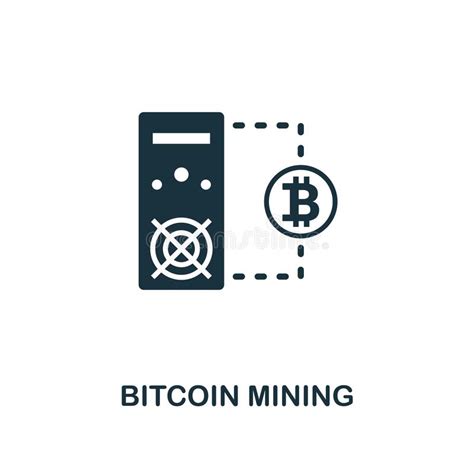 Bitcoin Mining Icon Monochrome Style Design From Crypto Currency Icon Collection Ui Pixel