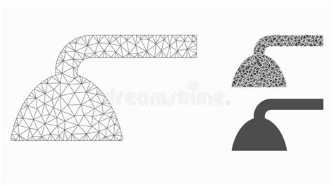 Shower Head Vector Mesh Carcass Model And Triangle Mosaic Icon Stock Vector Illustration Of